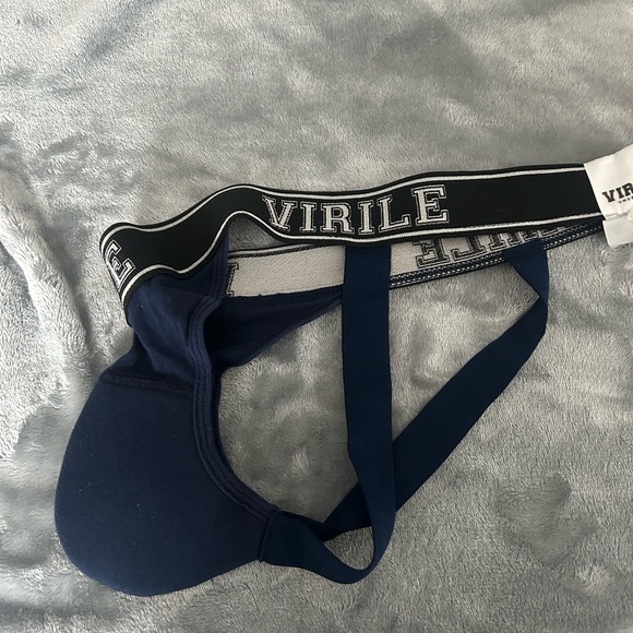 Underwear & Socks | Virile Blue And Black Padded Jock Strap | Poshmark